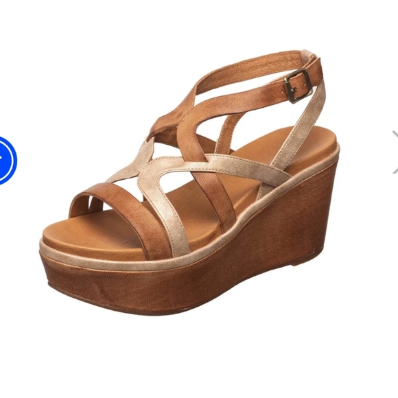 Antelope | Shoes | Antelope Tan And Cream Wedge Sandalsnib | Poshmark